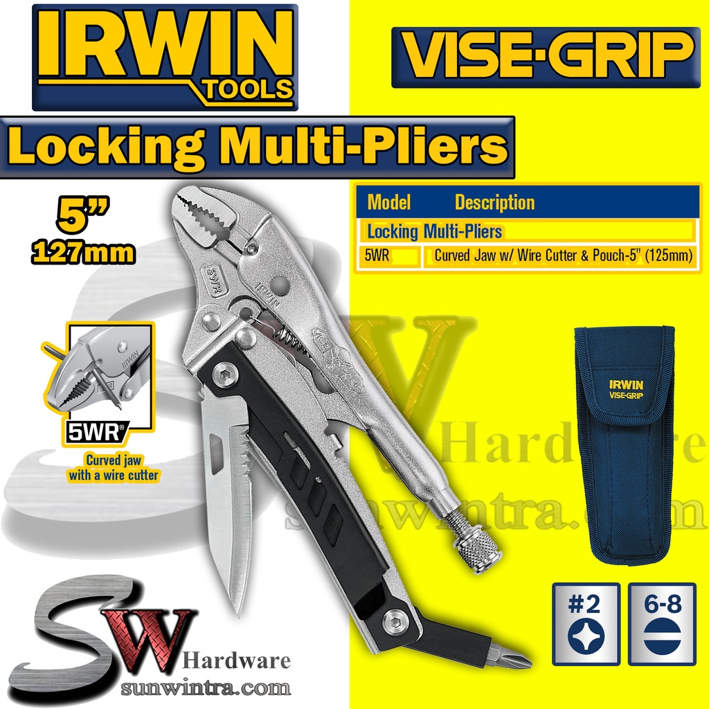 IRWIN The Original 5" / 127MM VISE-GRIP Curved Jaw with Wire Cutter ...