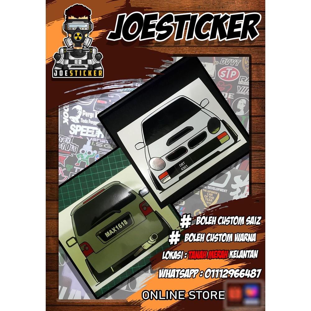 Sticker kancil bulat siap no plat. Boleh request apa sahaja model ...