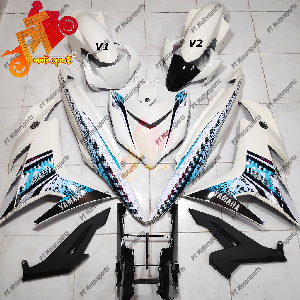 Y15ZR Y15 V1 V2 Cover Set Creamy White MX KING White 13 Velozi | Shopee Malaysia