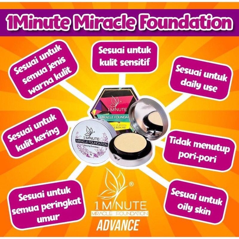 💖 💯% ORIGINAL 1 MINUTE MIRACLE FOUNDATION WITH FREE SHIPPING 💖 | Shopee Malaysia