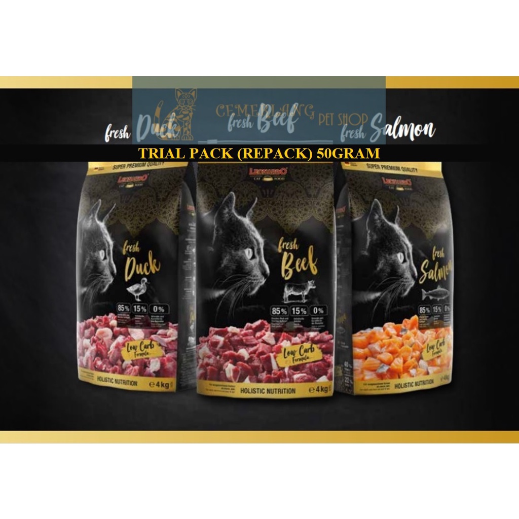 Leonardo Cat Food - Fresh Duck / Fresh Beef / Fresh Salmon Repack ...