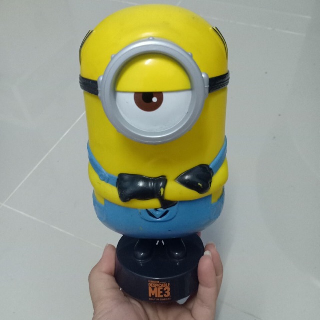 Minions Glass With Tube Compartment Used Work From Japan | Shopee Malaysia