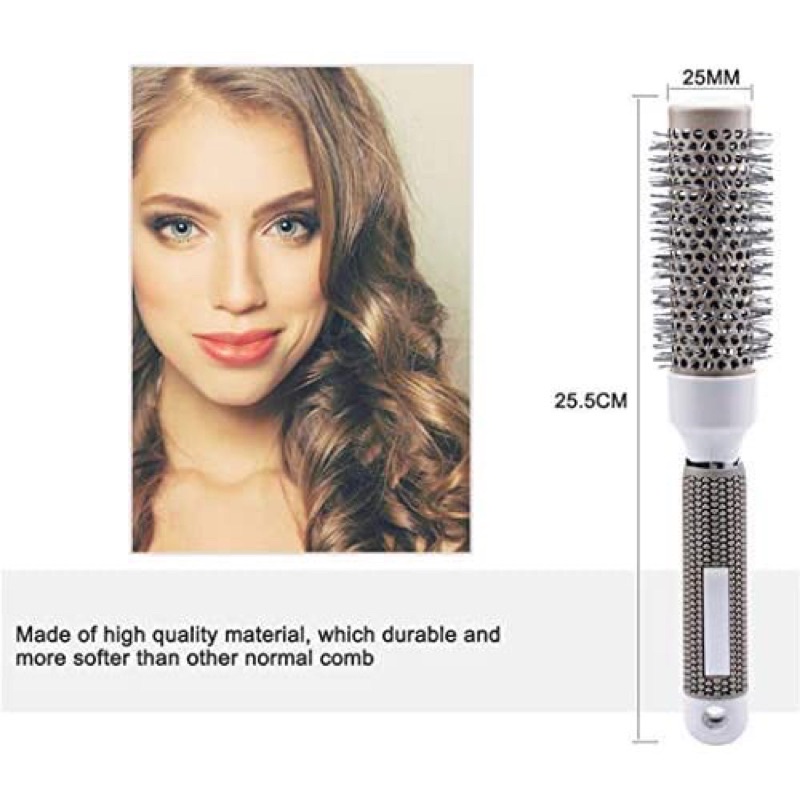 Nano Technology Hair Brush Ceramic Round Comb Aluminum Ionic Hair ...