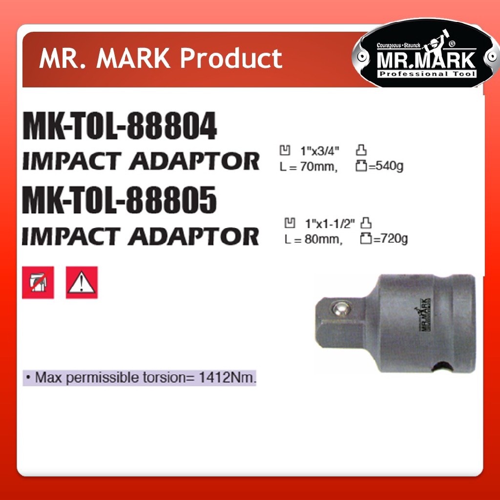 MK-TOL-88804 MR MARK 1x3/4 IMPACT ADAPTOR | Shopee Malaysia