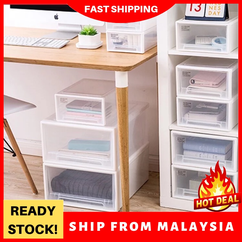 Multipurpose Wardrobe Clothes Stackable Plastic Storage Box Drawer ...