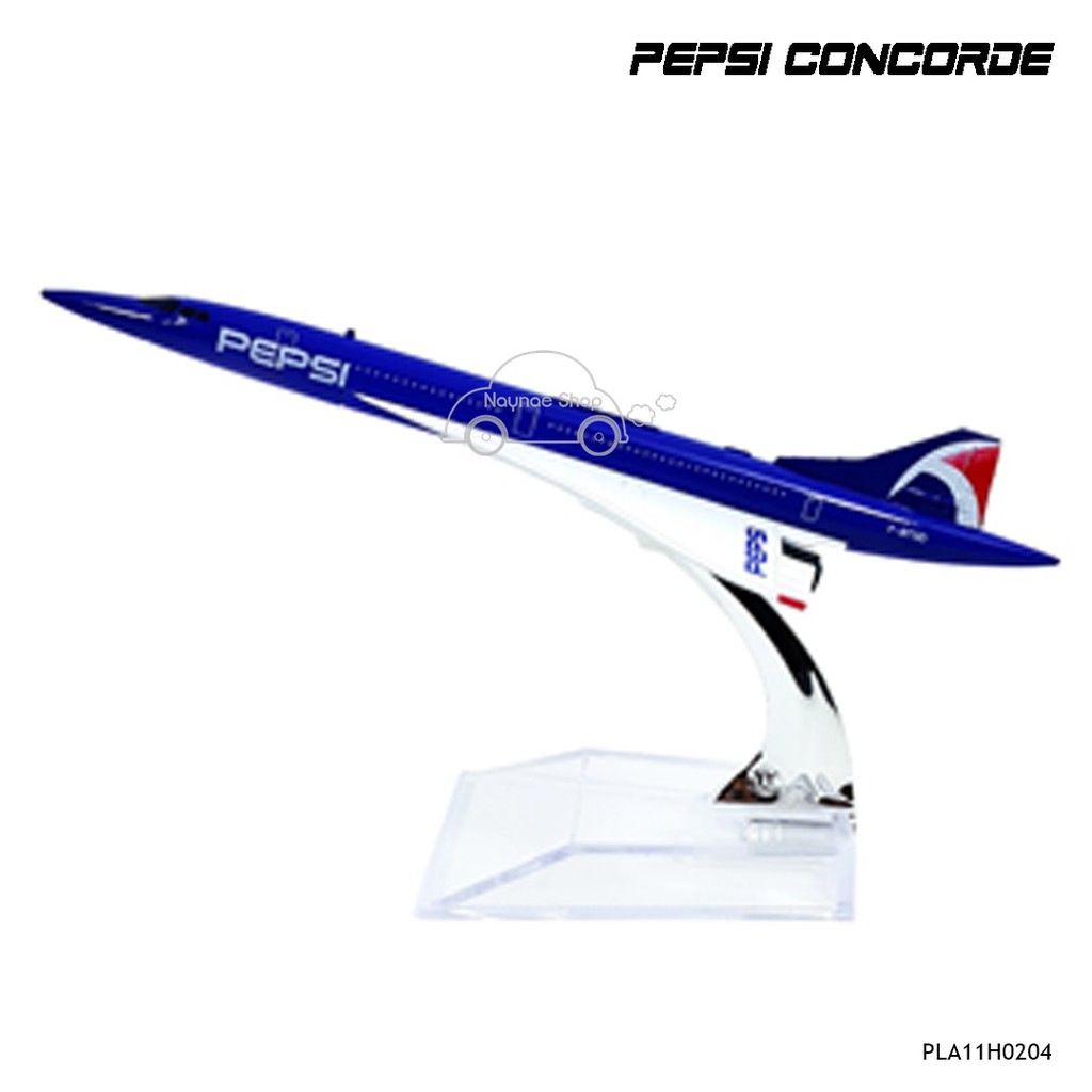 Airplane Model PEPSI CONCORDE (16 cm) With Display Stand | Shopee Malaysia