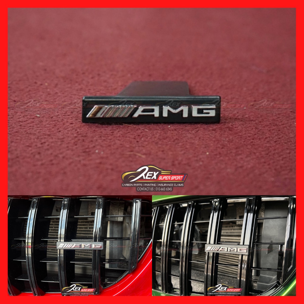 Mercedes Benz Front Grille AMG Logo Badge Emblem Chrome GT W176 W246 ...