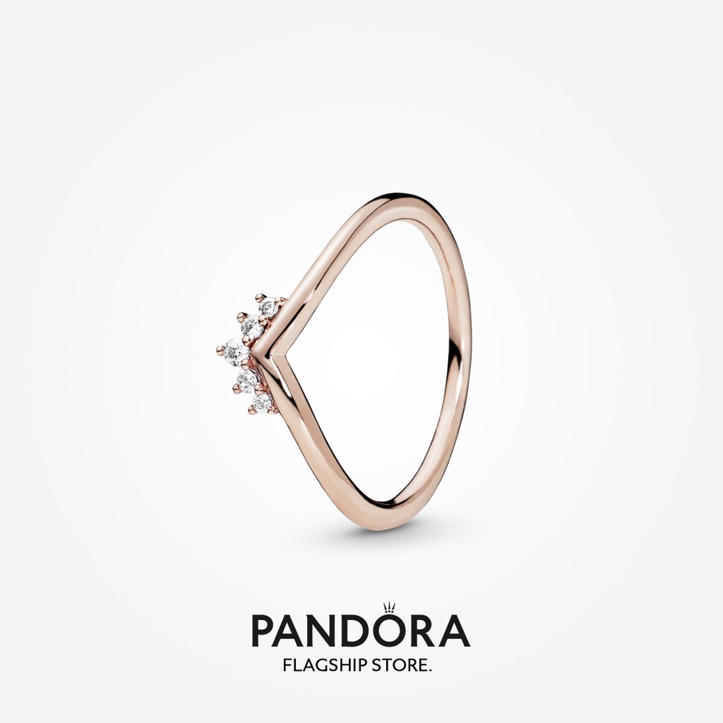 Pandora 14k Rose Gold-Plated Tiara Wishbone Ring | Shopee Malaysia