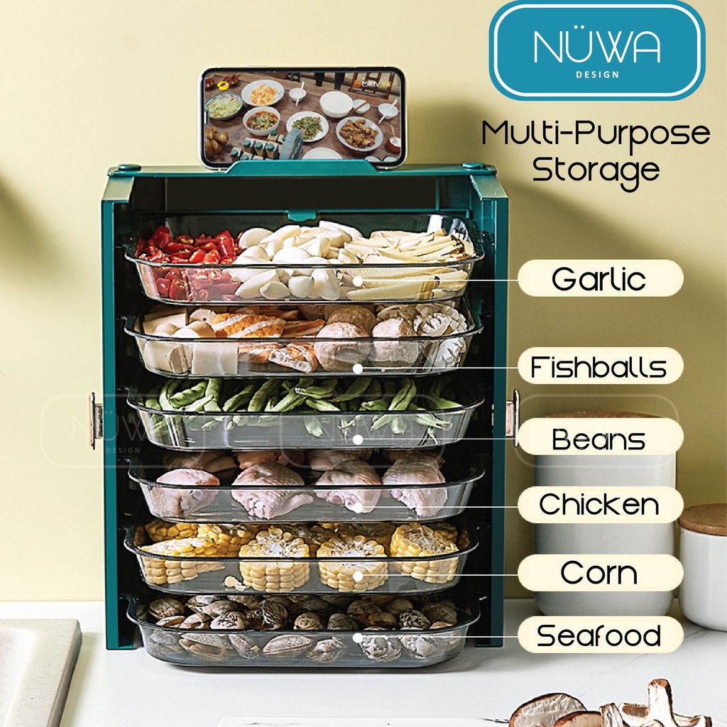 NUWA Luca Wall Kitchen Rack Multilayer Stackable Organizer Tray Punch ...