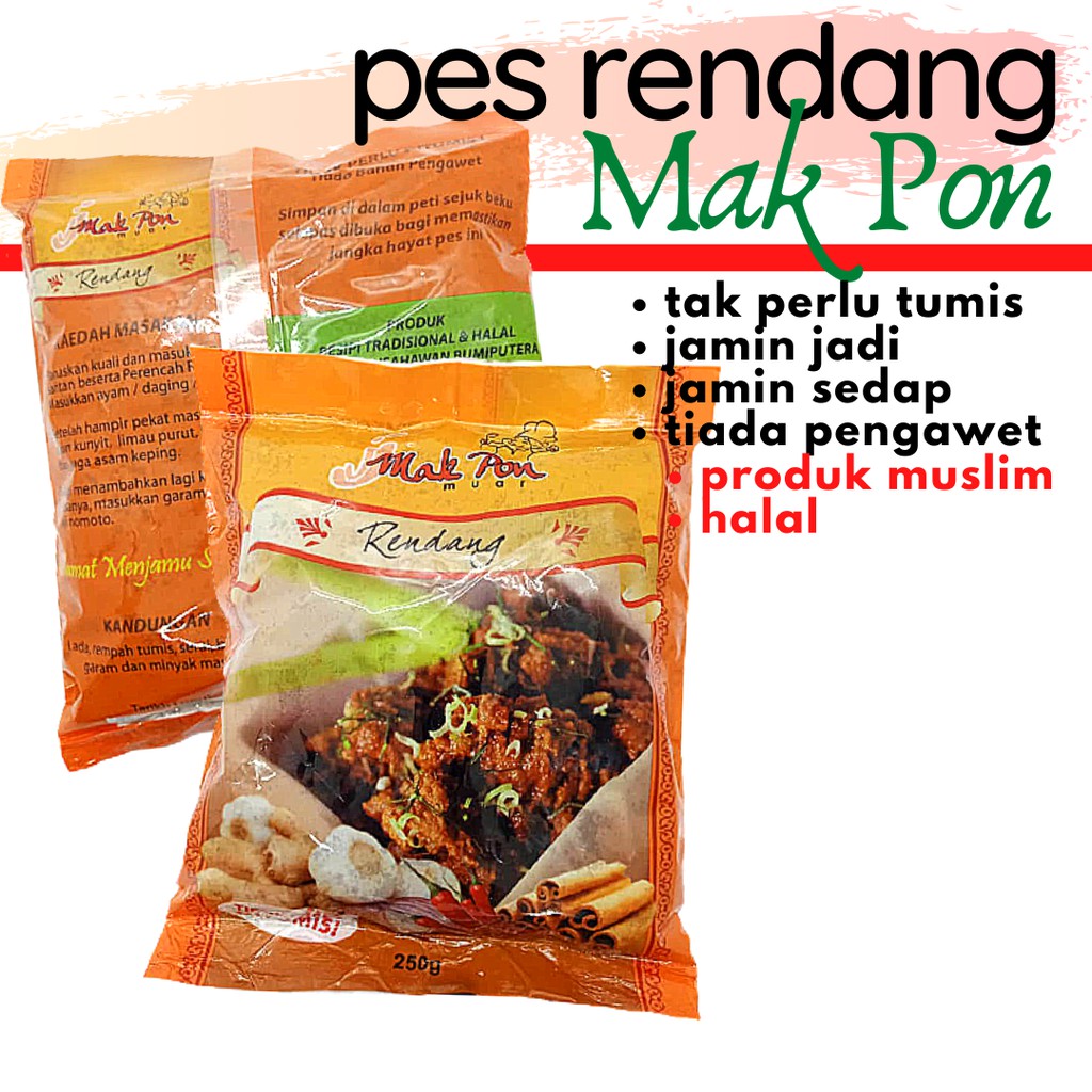 Perencah Rendang Segera Mak Pon Pes Rendang Mak Pon Pes Rendang Ayam ...