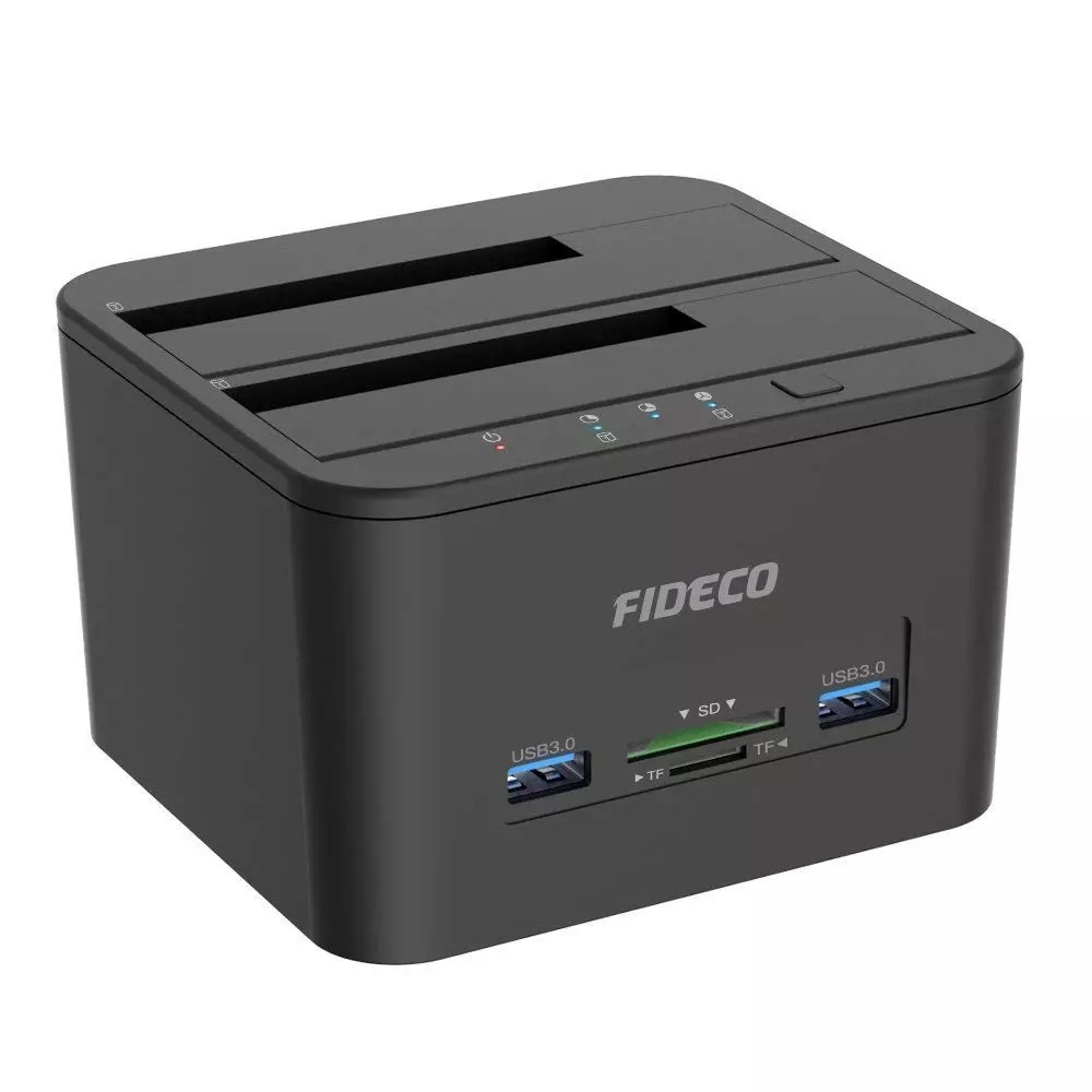 FIDECO YPZ04-S2H-U3 USB 3.0 Dual Bay HDD SSD Docking Station With Built-In USB 3.0 hub | Shopee ...