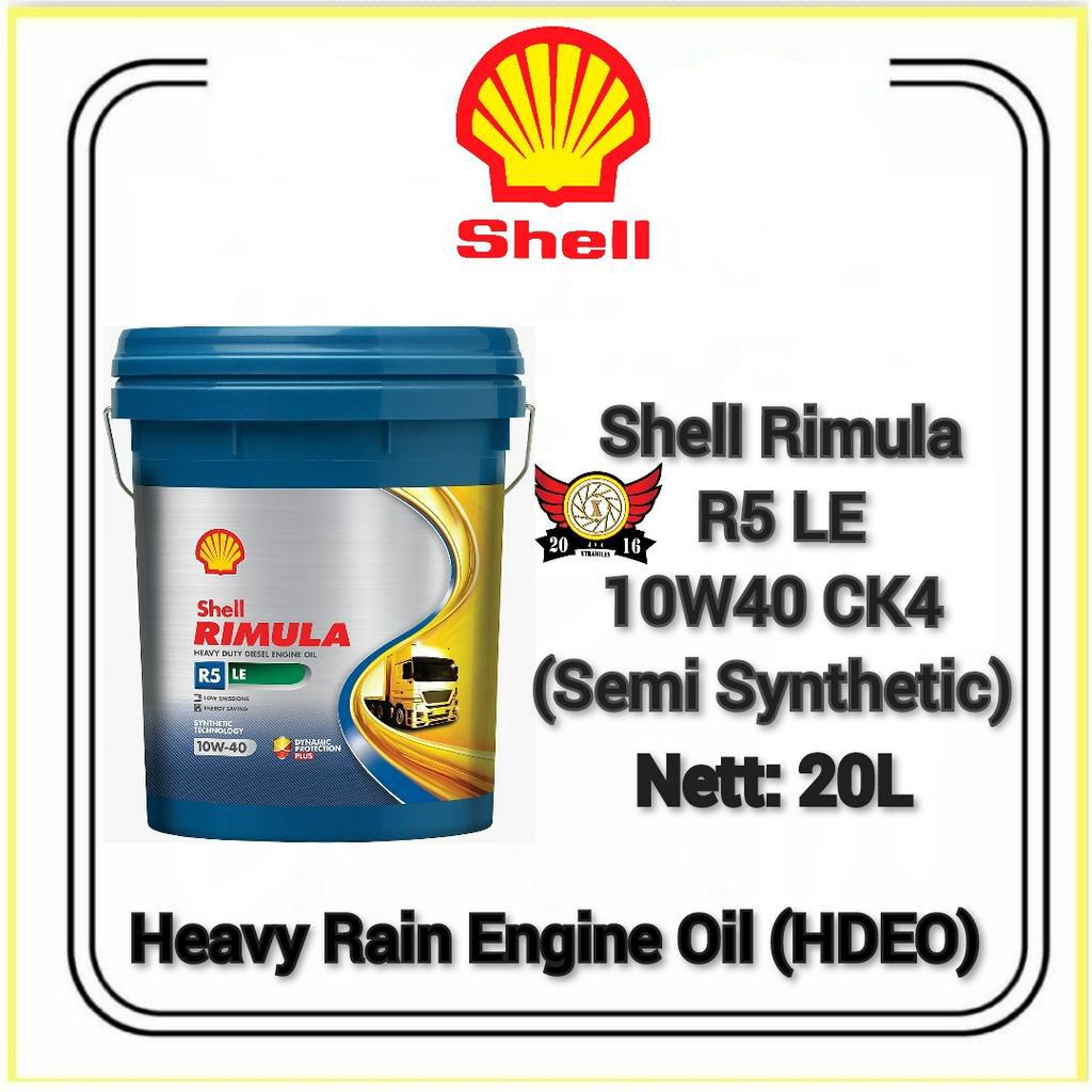 Shell Rimula R5 LE 10W40 CK4 (20 liters) - Semi Synthetic HDEO 10W40 | Shopee Malaysia