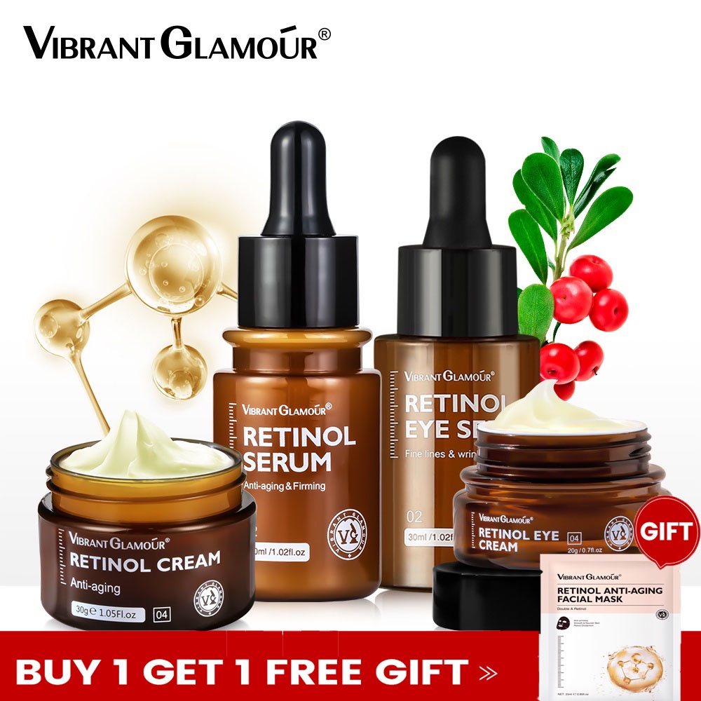 VIBRANT GLAMOUR Natural Retinol Sets Face Cream+Facial Serum+Eye Serum ...