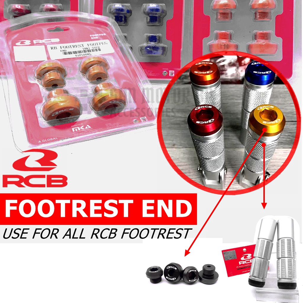 RCB RACING BOY ALLOY FOOTREST FOOTPEG END UNIVERSAL TAPAK PEDAL STEP ...
