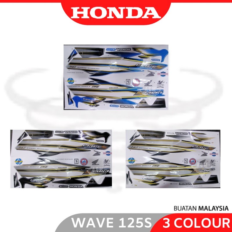 HONDA Wave 125S Body Cover Set Coverset Stripe Strike Sticker Wave 125S ...