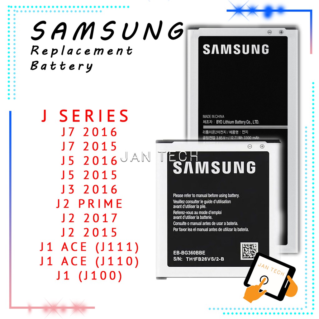 Original Battery Samsung Galaxy J7 J5 J3 J2 2017 2016 2015 Prime J1 Ace ...