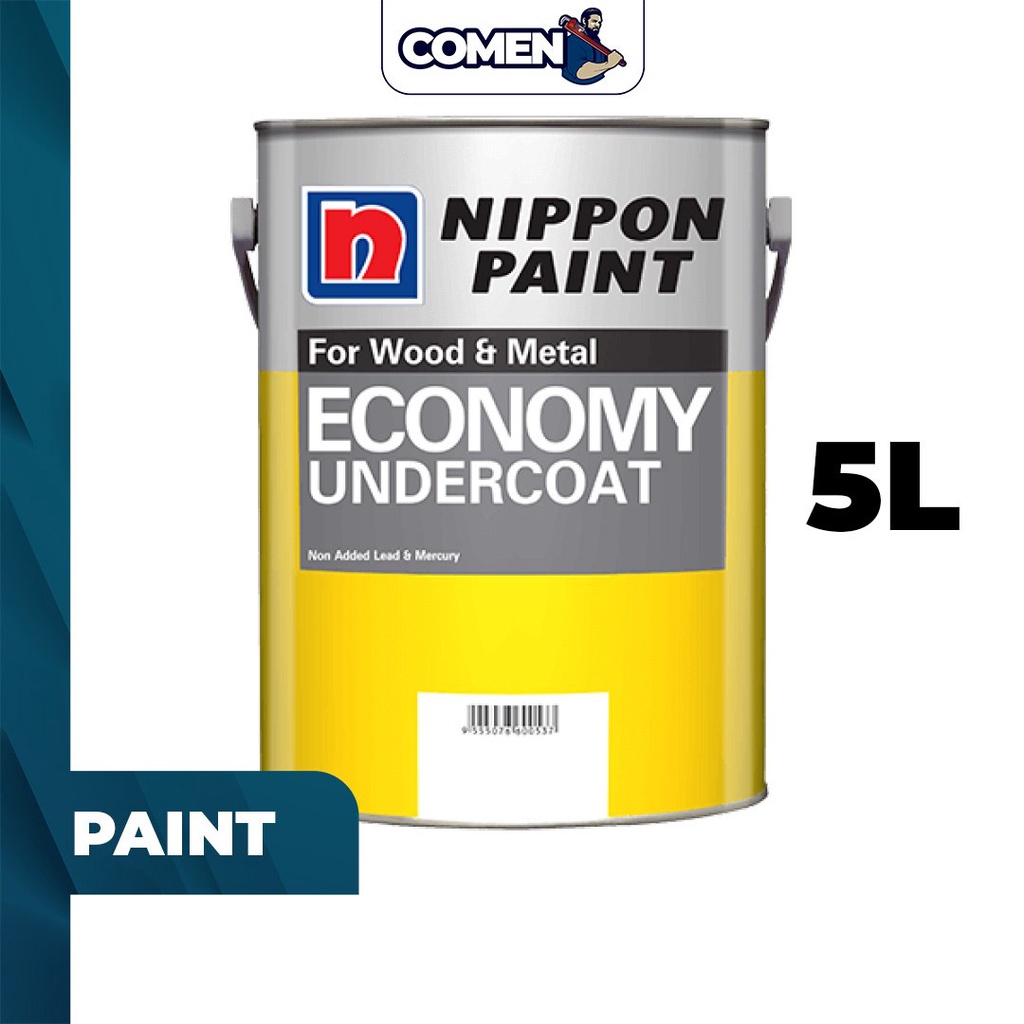NIPPON PAINT Economy Undercoat 5 Liter (White) Oil Based Wood & Metal ...