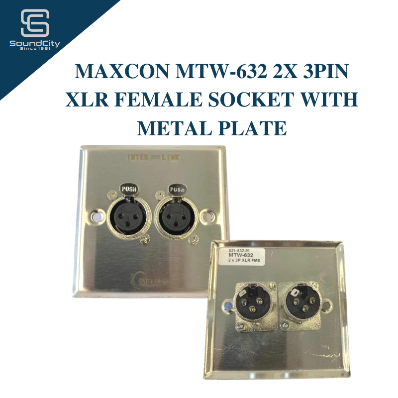 MAXCON MTW-632 2X 3Pin XLR Female Socket With Metal Plate | Shopee Malaysia