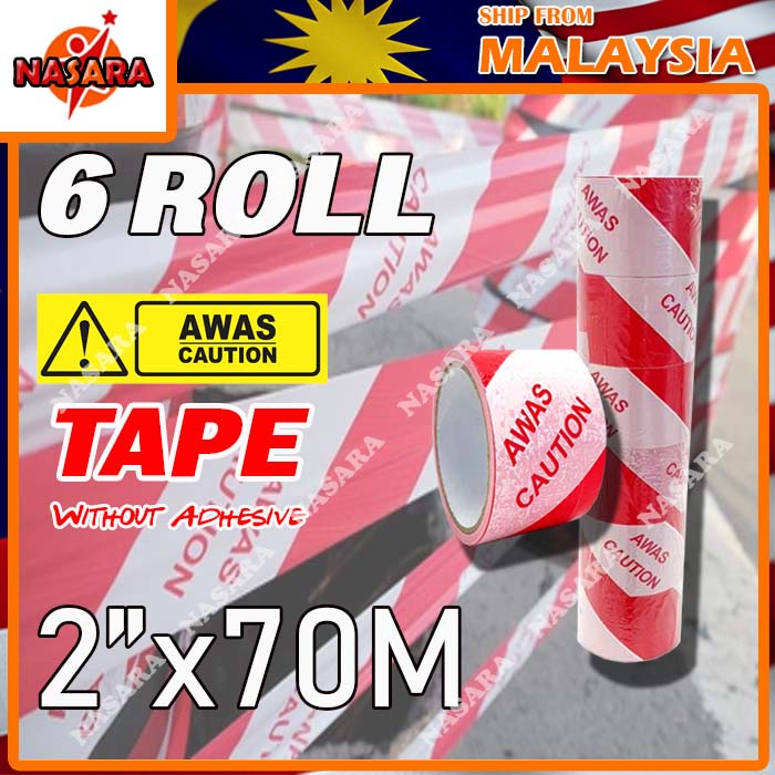 Nasara 6 Roll Zebra Warning Caution Tape / Awas Tape / Barricade Tape ...