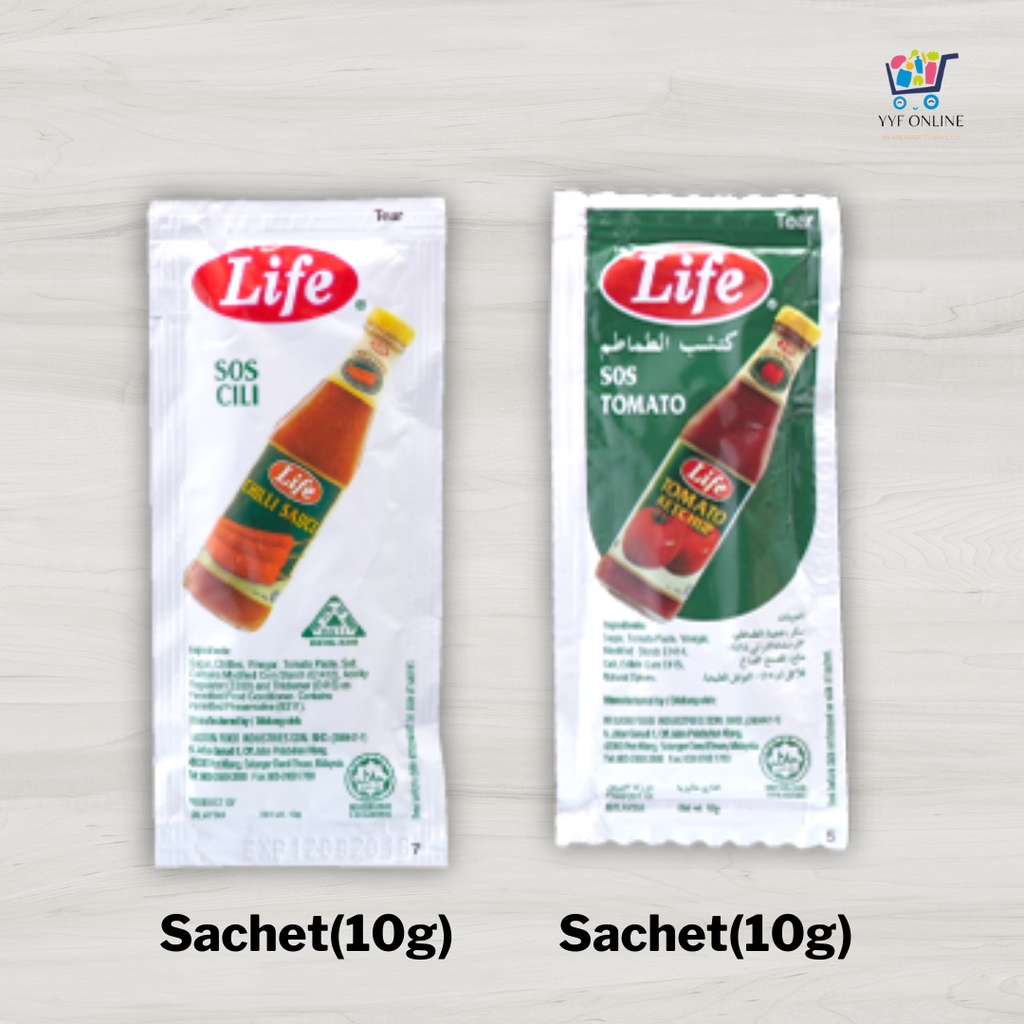 Life Chili & Tomato Sauce Sachet / Sos Cili & Tomato Paket 10g x 50pkt ...
