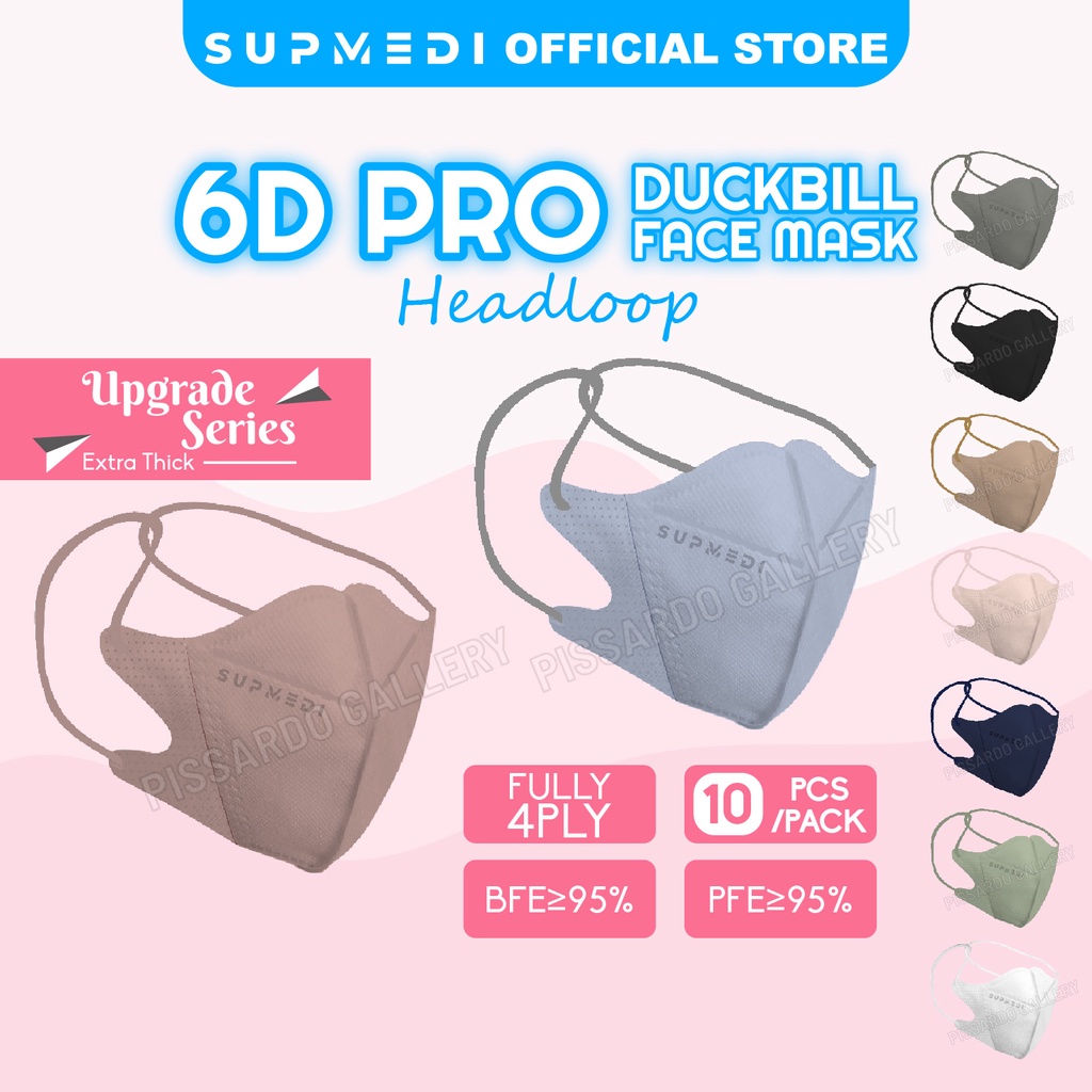 WHOLESALE【SUPMEDI 6D PRO DUCKBILL MASK HEADLOOP】10pcs/Pack 4Ply Adult ...