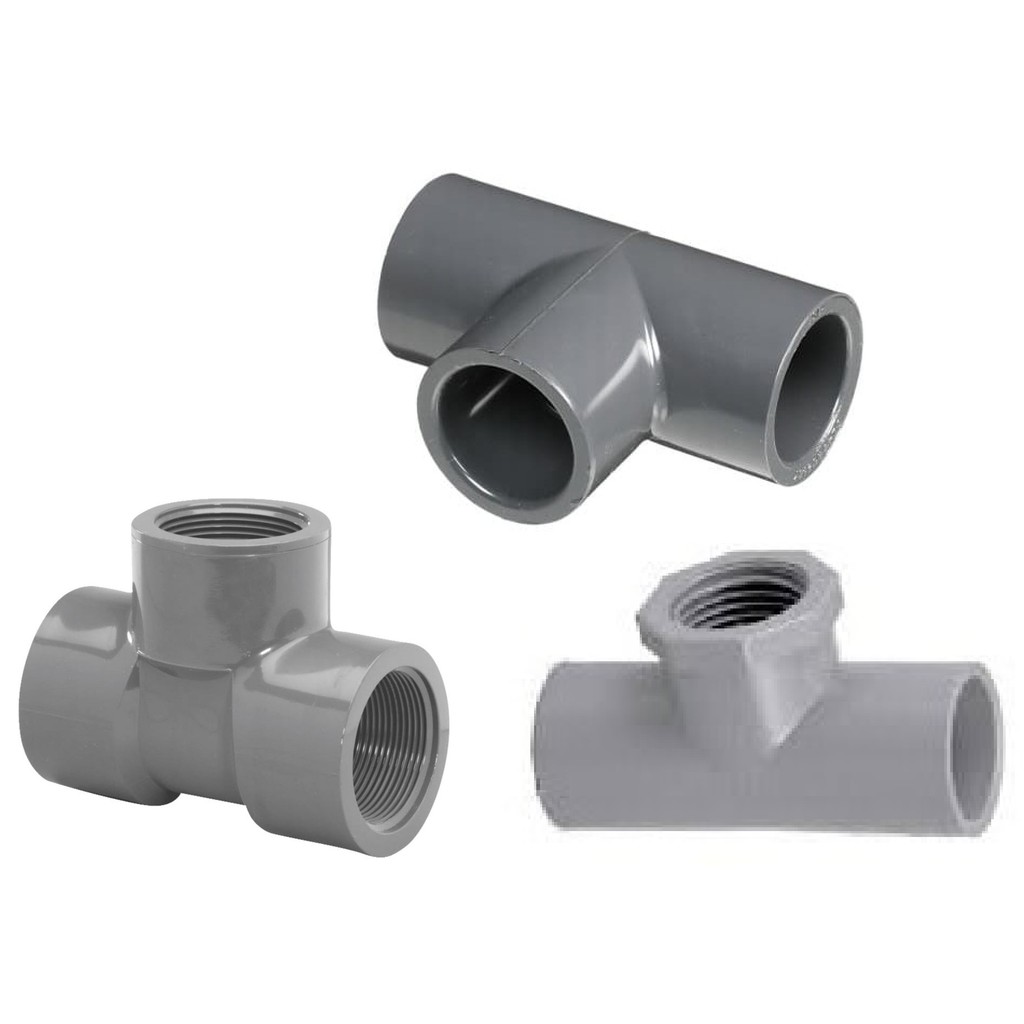 [HB4768] PVC Tee Fitting 15mm ( 1/2” ) Slot PT Threaded End Pipe Connector Adapter | Shopee Malaysia