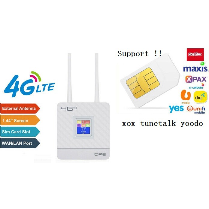 [Ready Stock] LTE WiFi CPE Router Wireless Repeater 4G Hotspot Sim Card LAN Modem Dual(FULL ...