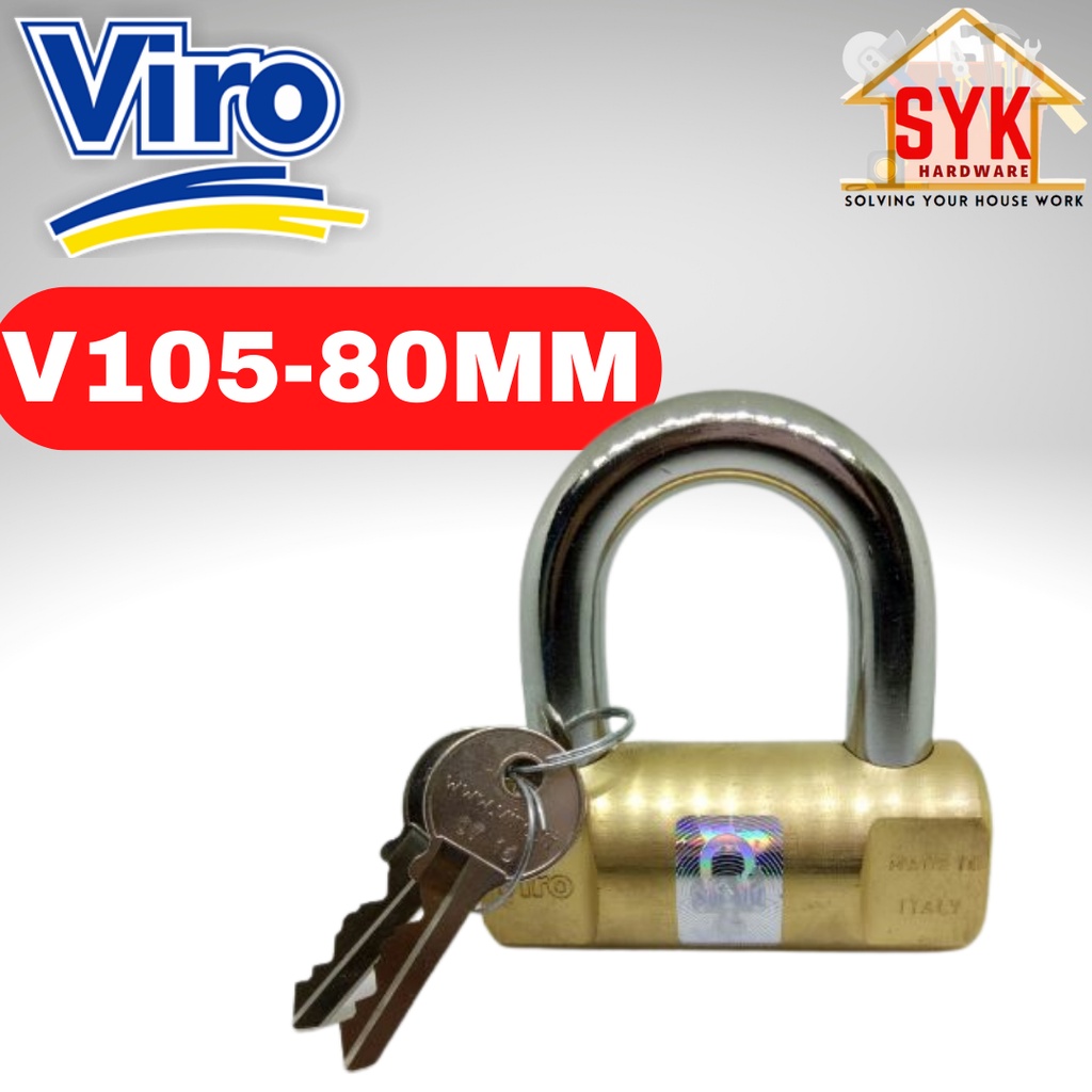 SYK VIRO Cylinder Brass Padlock (50mm/60mm/70mm/80mm) With Original ...