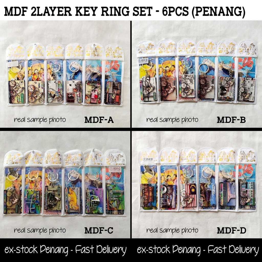 ex-stock PENANG - Best Penang Heritage Keychain Set / MDF 2Layer ...