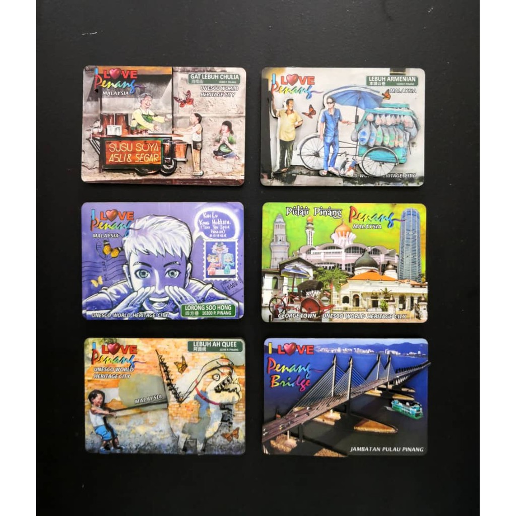 [W1] Penang & Kuala Lumpur, Malaysia Wooden Fridge Magnets. | Shopee ...
