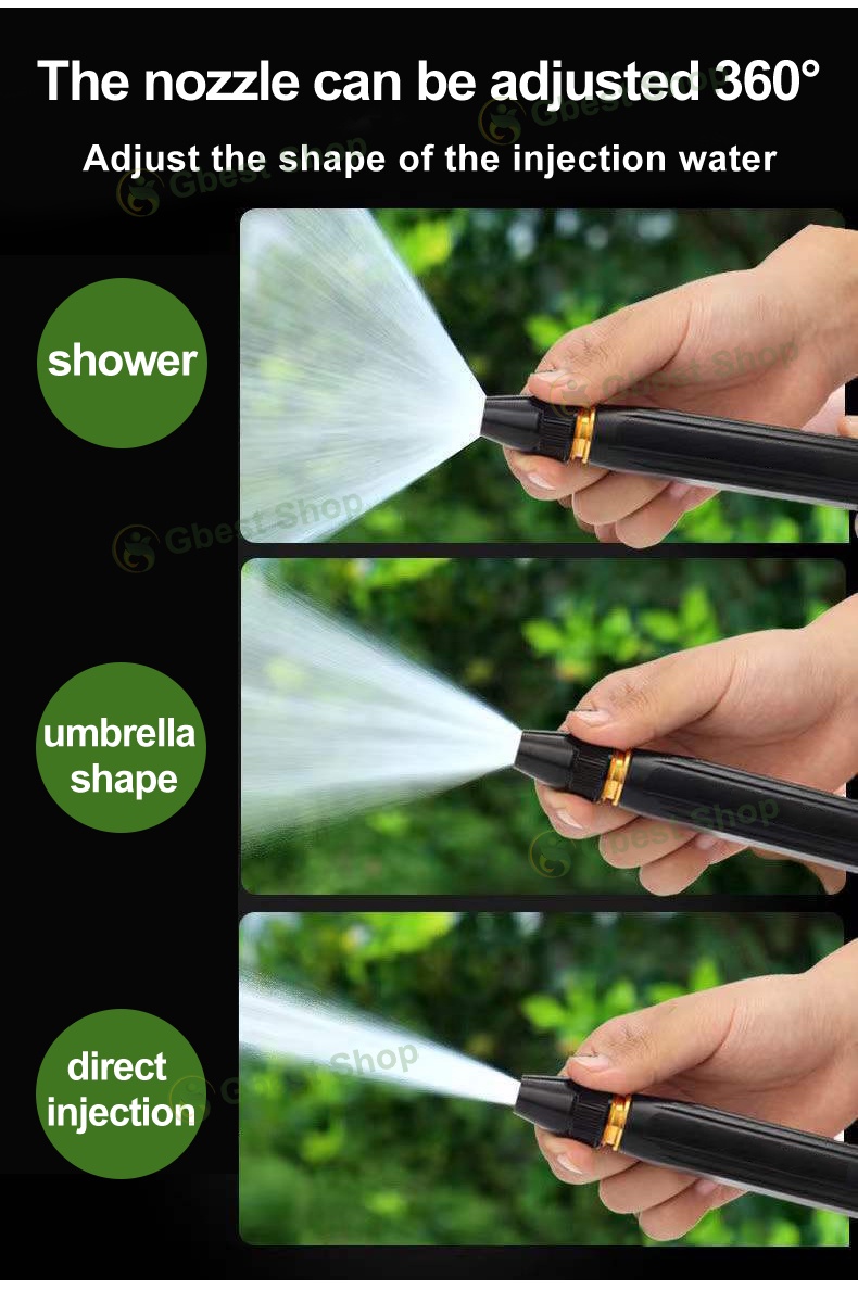 High hardness Spray Black Nozzle With Hose/Connector Garden Car ...