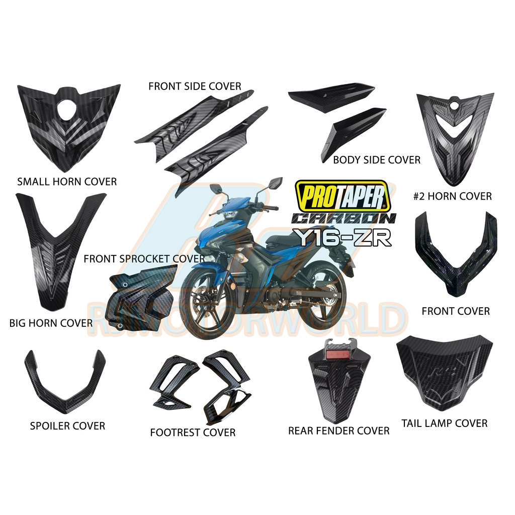 YAMAHA Y16 / Y16ZR V1 PROTAPER CARBON ACCESSORIES COVER SET | Shopee ...