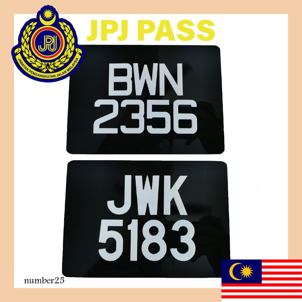 No Plate Motor White Plastic Font Ready Stock No Plate JPJ Pass ...