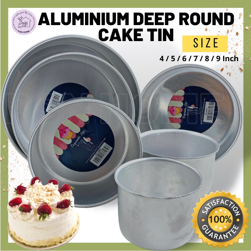 4/5/6/7/8/9 Inch Aluminium Deep Round Loose Base Cake Tin Mould ...