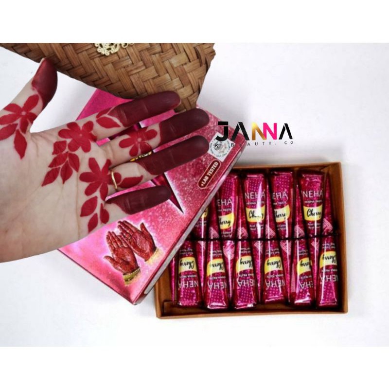 💥NEHA INAI KON LUKIS PEKAT MERAH CANTIK & TAHAN LAMA💥 | Shopee Malaysia