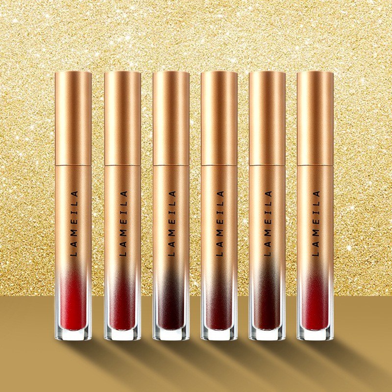 LAMEILA 1021 VELVET LIP GLAZE Gold Edition Matte Long-lasting Non ...