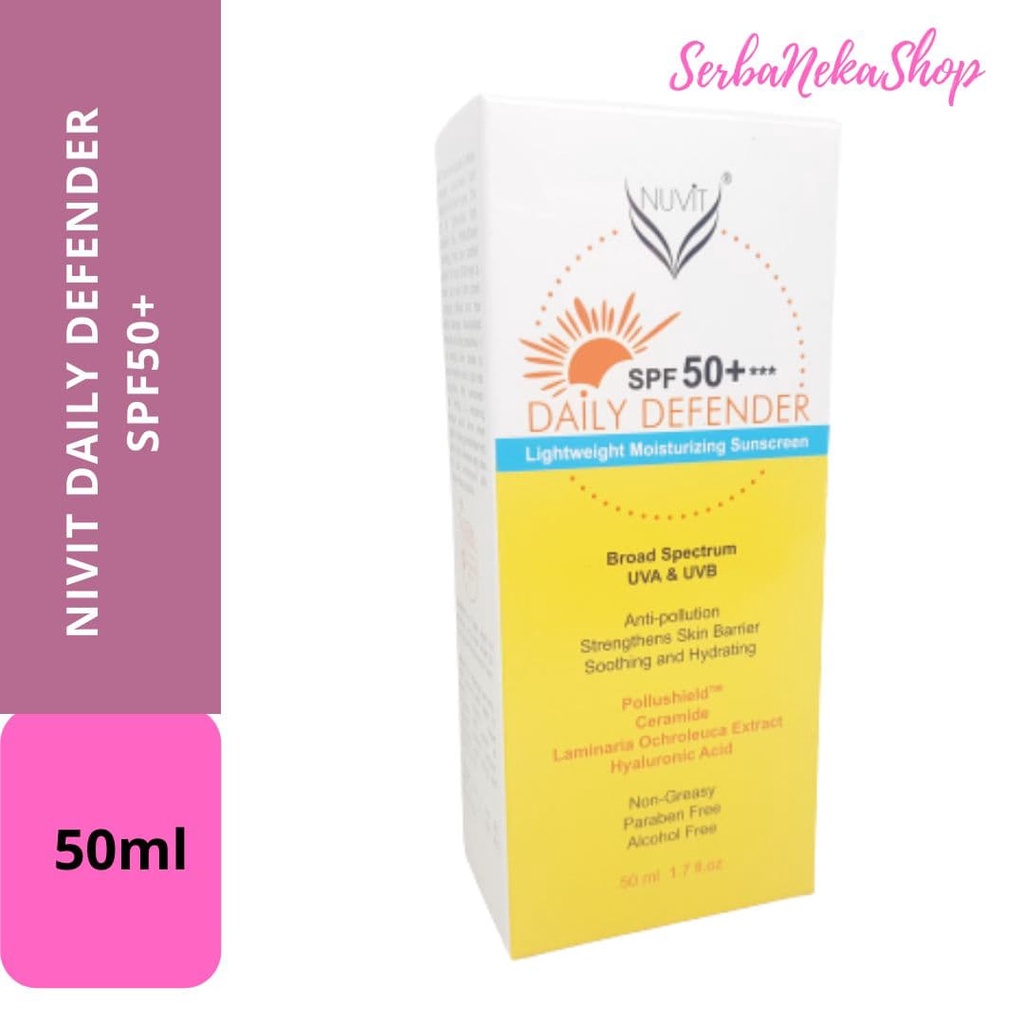 NUVIT DAILY DEFENDER SPF 50+ 50ML (SUNSCREEN) | Shopee Malaysia