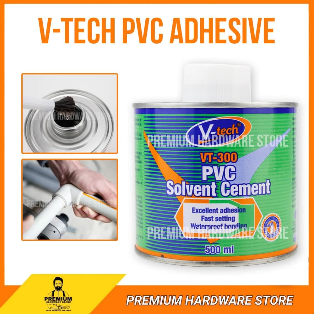 V-TECH VT-300 PVC SOLVENT CEMENT (100 & 500ML) PVC Pipe Glue Gum Water Piping PVC Pipe Adhesive ...