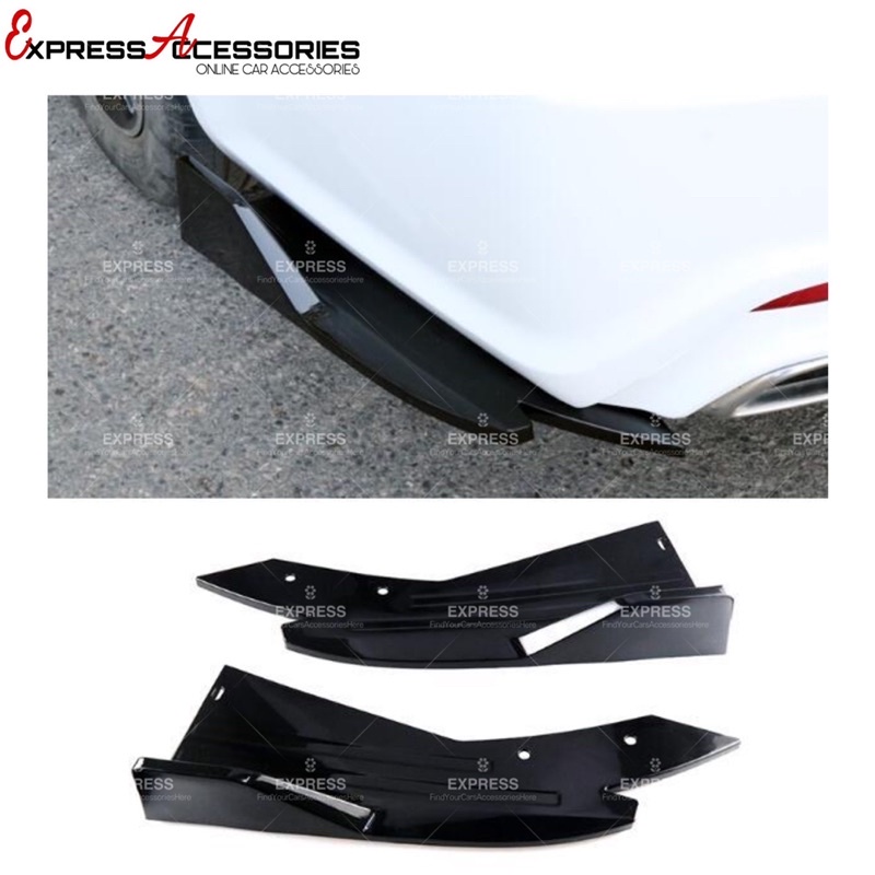 Universal Rear Bumper Lip Skirt Diffuser Winglet Wings Anti-crash ...