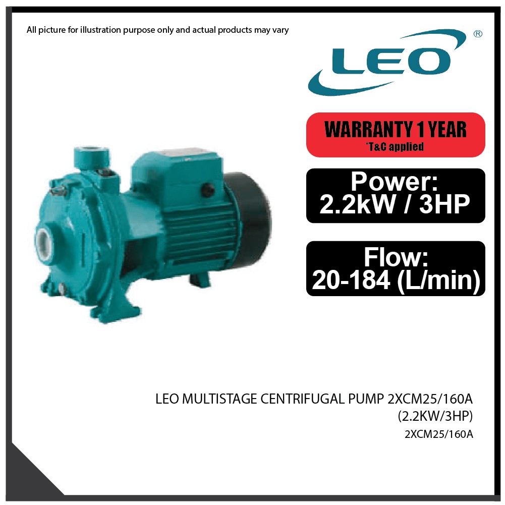 LEO MULTISTAGE CENTRIFUGAL PUMP 2XCM25/160A (2.2KW/3HP) | Shopee Malaysia