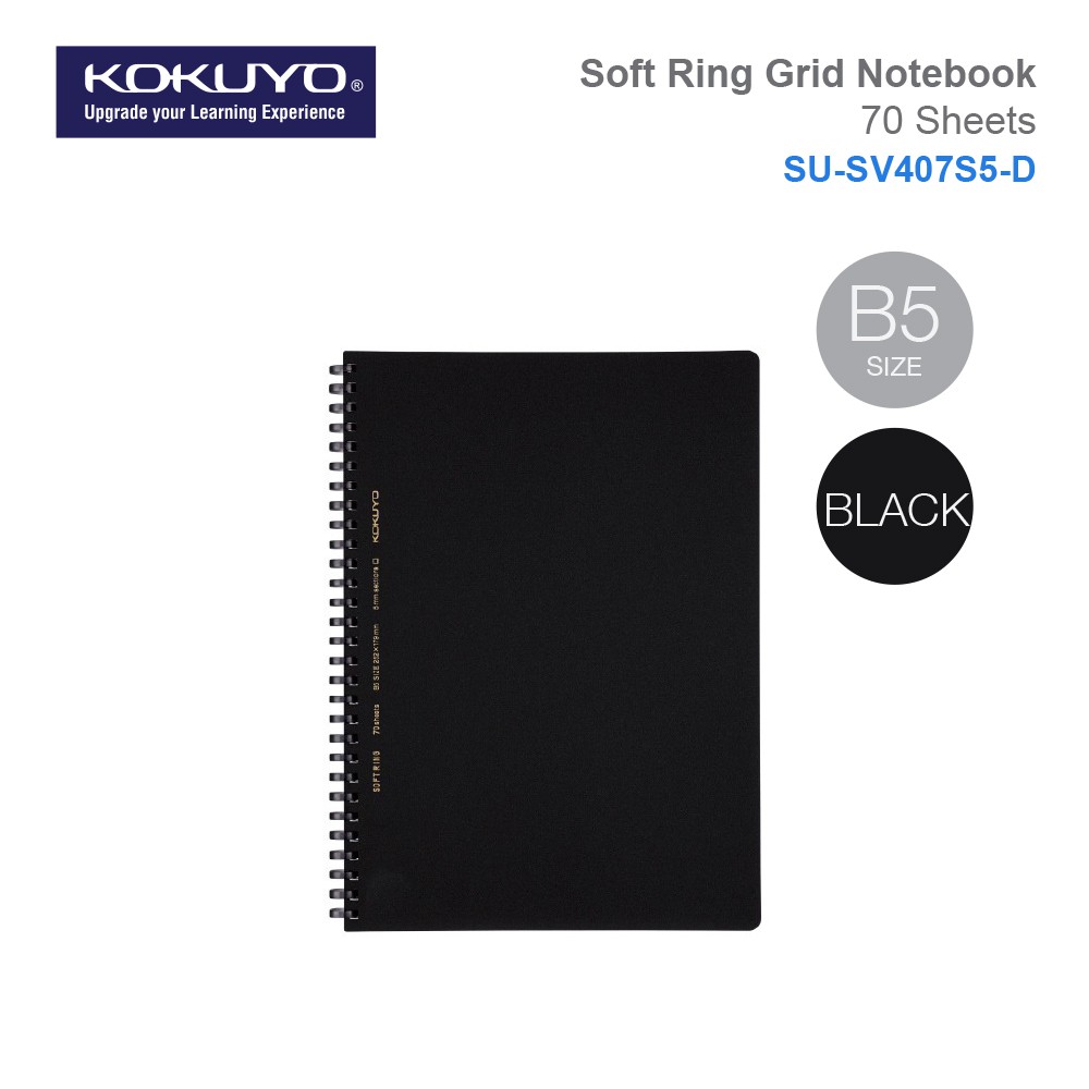 KOKUYO Soft Ring Grid Notebook A5/B5 (70 Sheets) Buku Nota Grid Cincin Lembut KOKUYO A5/B5 (70 ...
