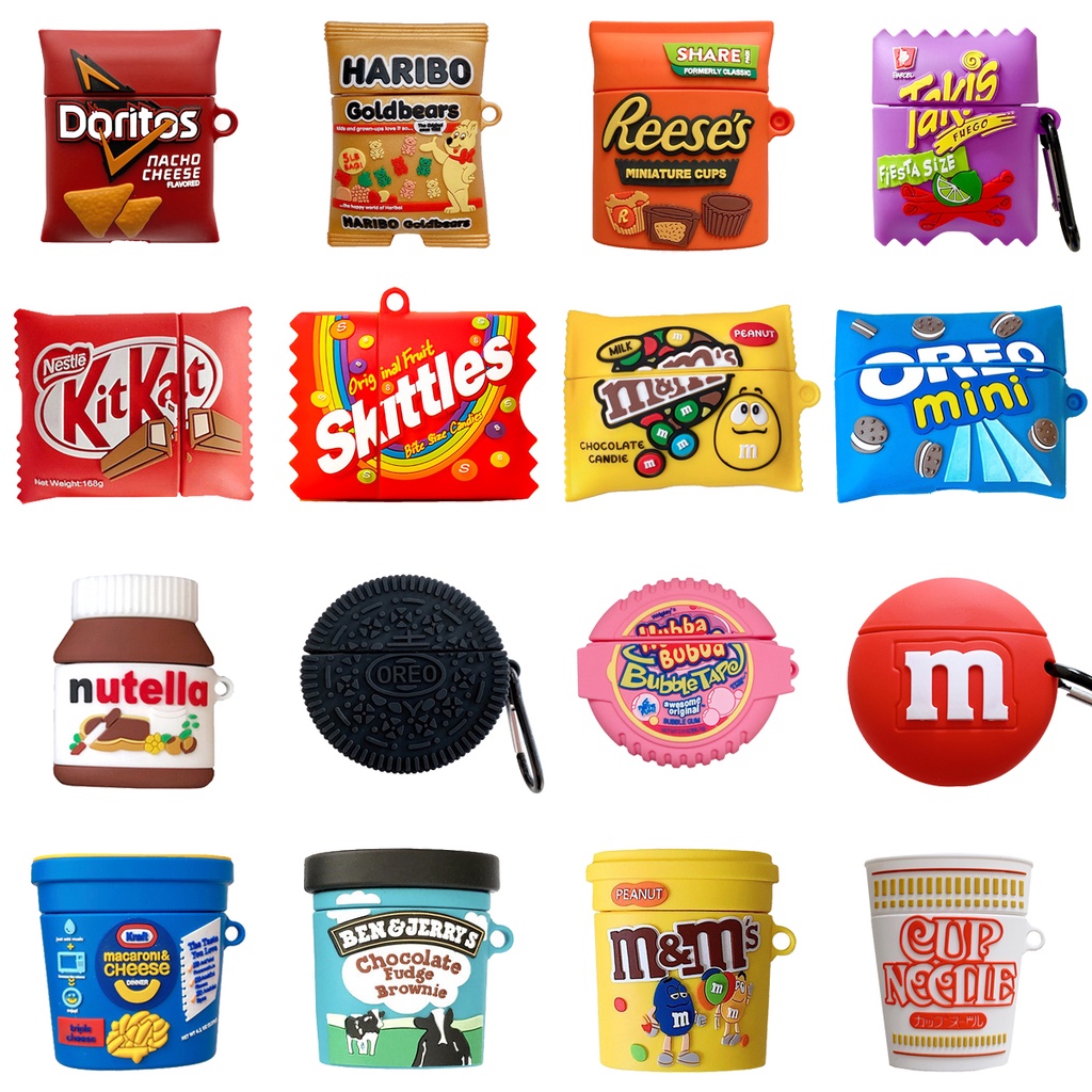 Snacks Candy Drinks 3D Silicone Case for Airpods 2 3 Cover for AirPods ...