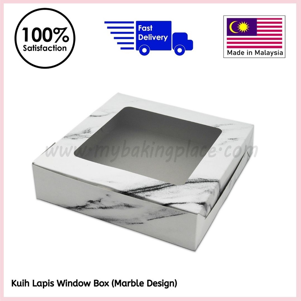 Kuih Lapis Window Box Marble Design Marble Window Cake Box Window ...