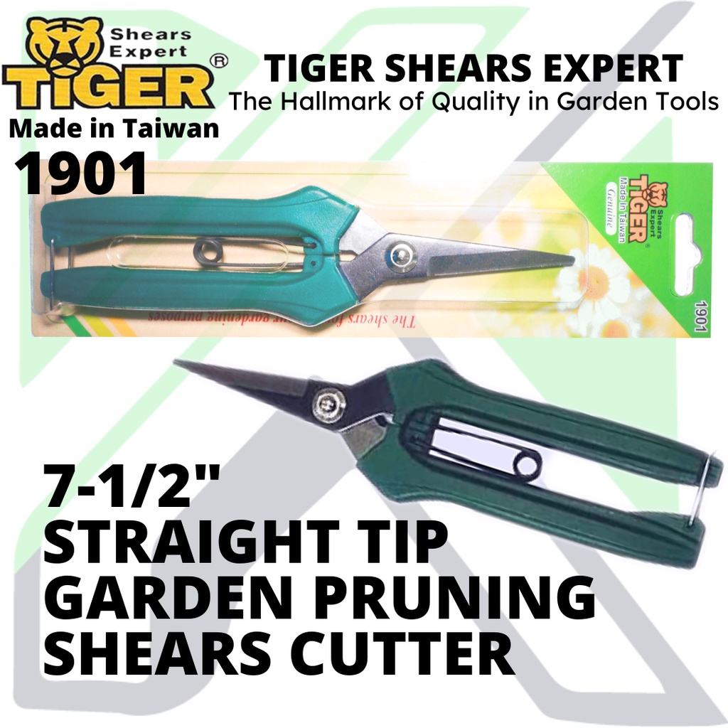 【TIGER】Straight Tip Garden Pruning Shears Cutter Scissors ️ [Gunting ...