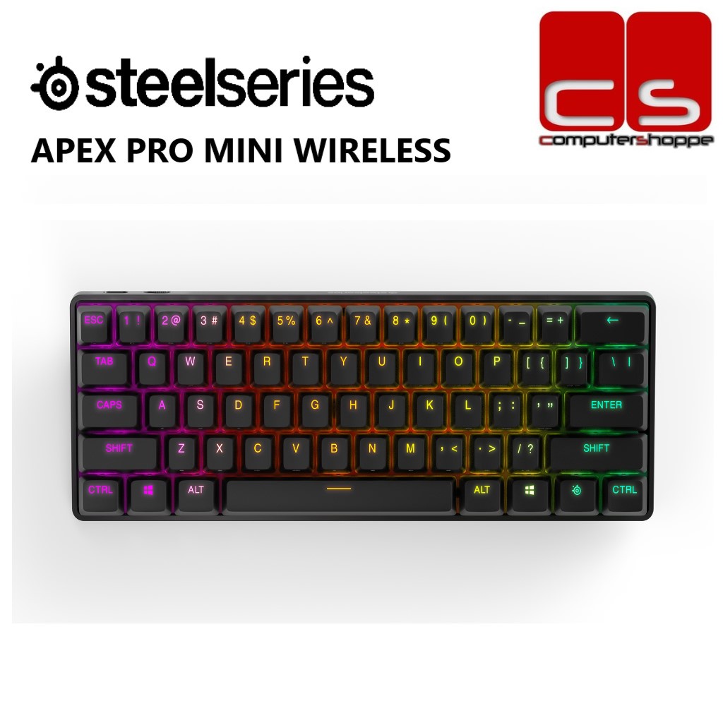 SteelSeries APEX PRO MINI WIRELESS 60% OmniPoint Adjustable Mechanical ...