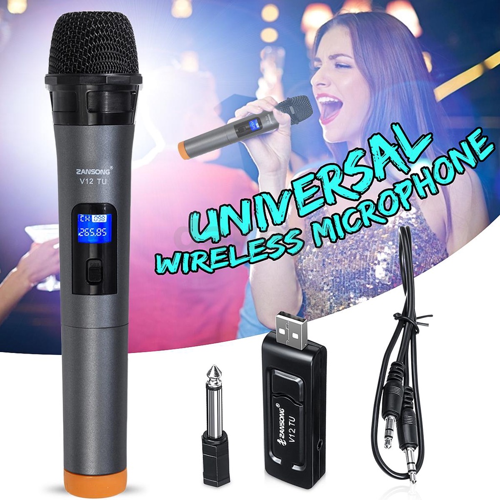 Universal UHF Wireless Professional Handheld Microphone with USB Receiver For Karaoke MIC For ...