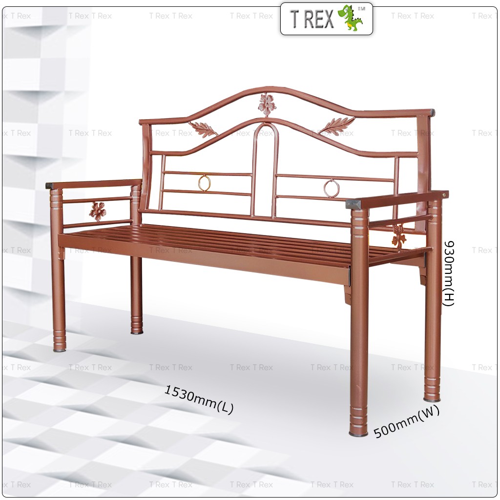 3V MARCUS Outdoor Garden Metal Bench Chair / Relax Steel Chair with Arm ...