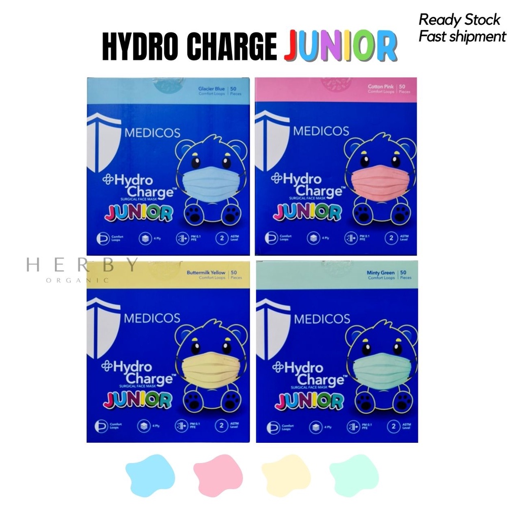 MEDICOS 4PLY HYDRO CHARGE JUNIOR SURGICAL FACE MASK | Shopee Malaysia