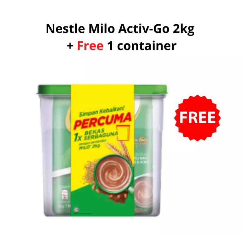Milo 2kg Free Container Tupperware | Shopee Malaysia