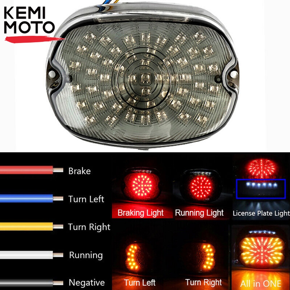 KEMIMOTO LED Rear Tail Light Taillight Brake Turn Signal For Softail ...